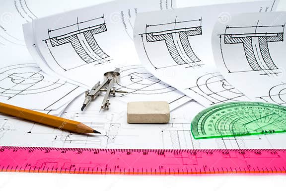 Draft on a White Background Stock Image - Image of back, compass: 13543901