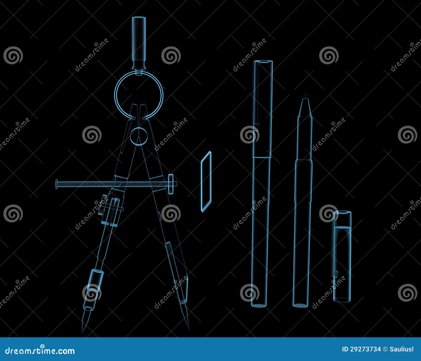 Drafting Compass For Drawing Circles And Curves. Cartoon Vector ...