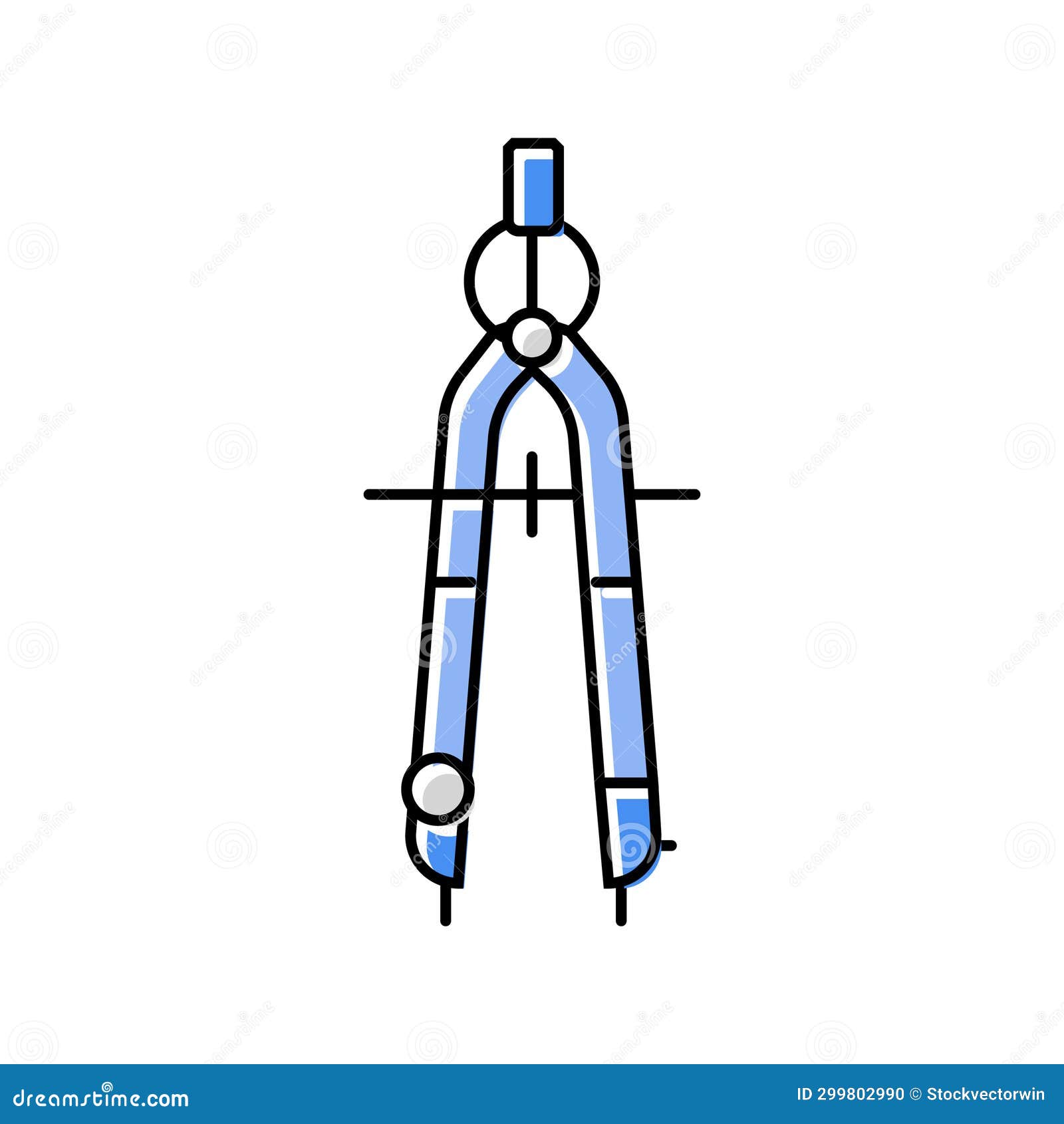Drafting Compass Architectural Drafter Color Icon Vector Illustration ...