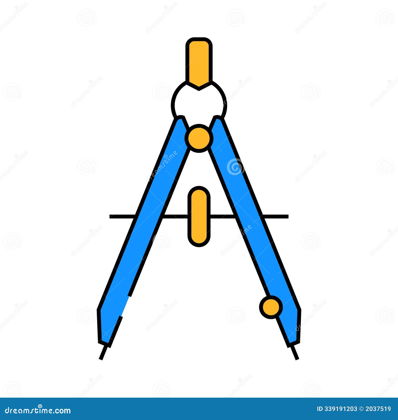 Drafting Compass Architectural Drafter Icon Color Illustration Cartoon ...