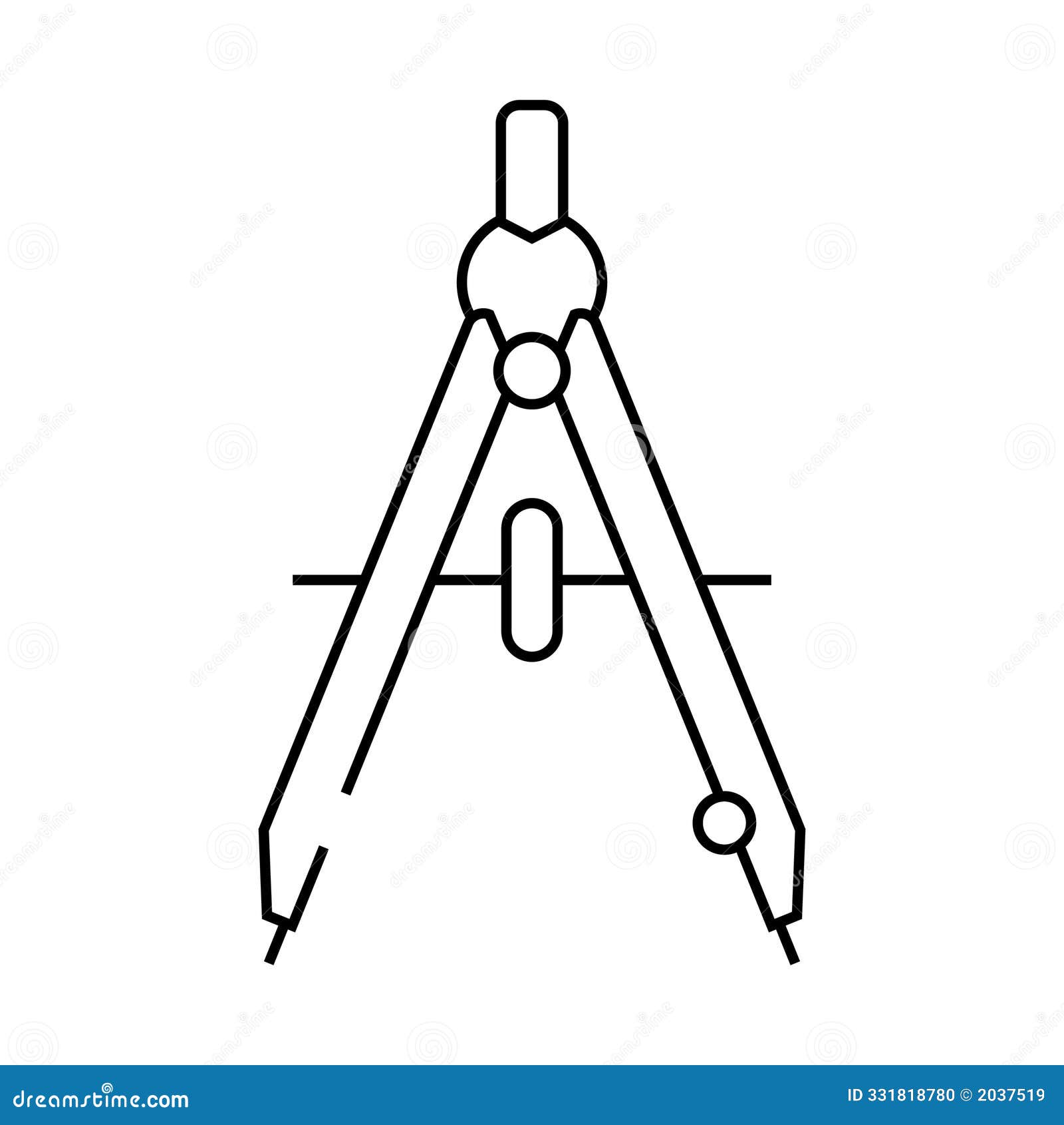 Drafting Compass Set. Hand Drawn Vintage Divider Isolated. Sketch ...