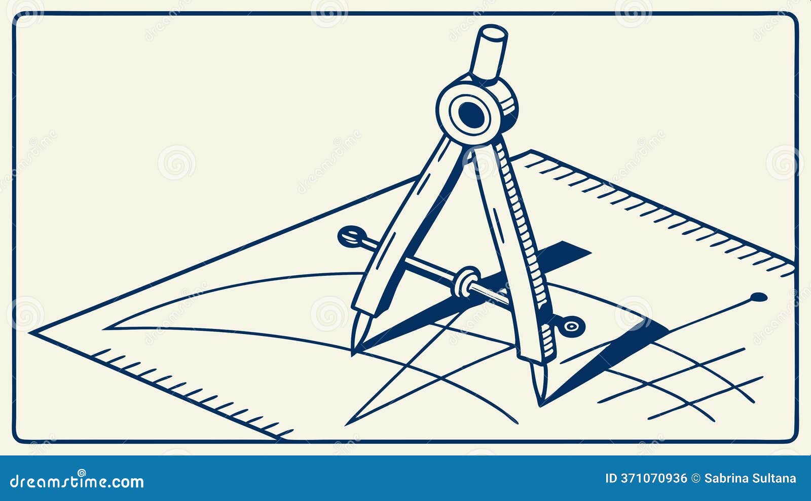 Drafting Compass Architectural Drafter Icon Color Illustration Cartoon ...