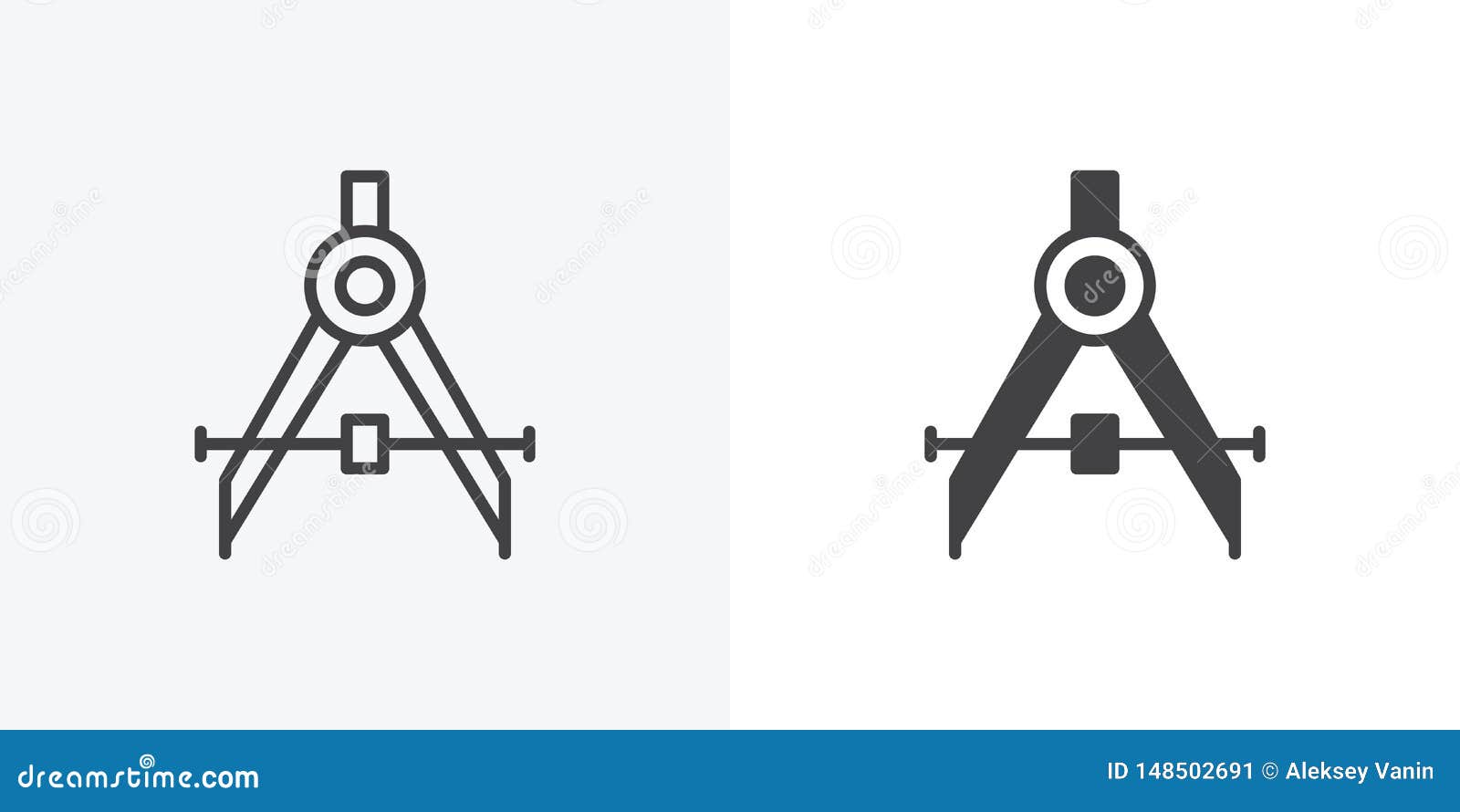 Drafting compass icon stock vector. Illustration of engineering - 148502691