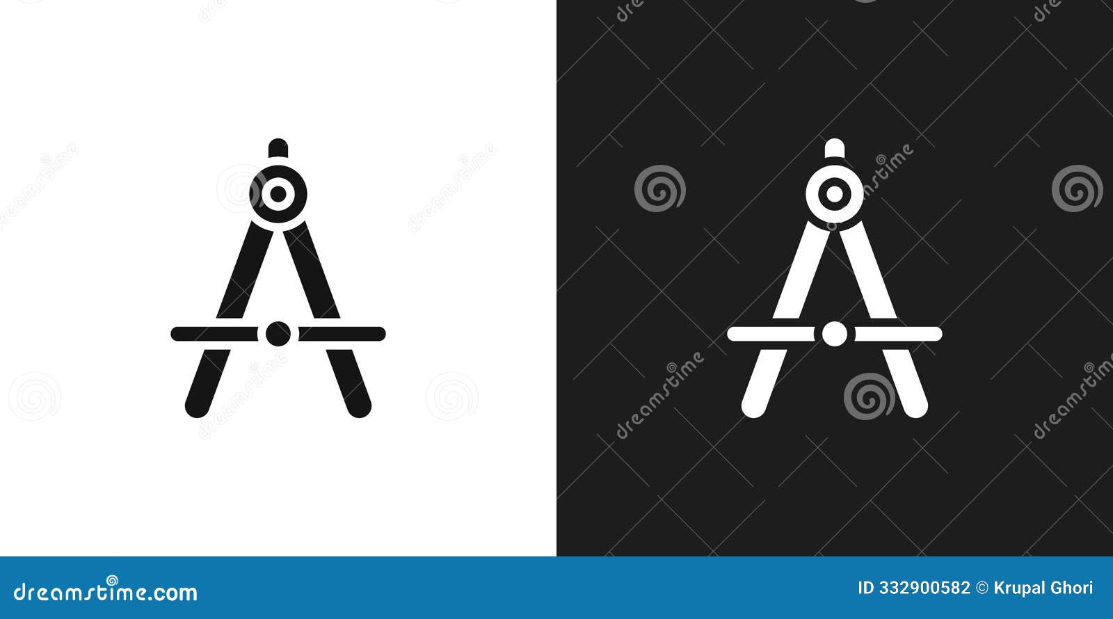 Drafting Compass Icon Logo Set Vector Stock Vector - Illustration of project, measure: 332900582