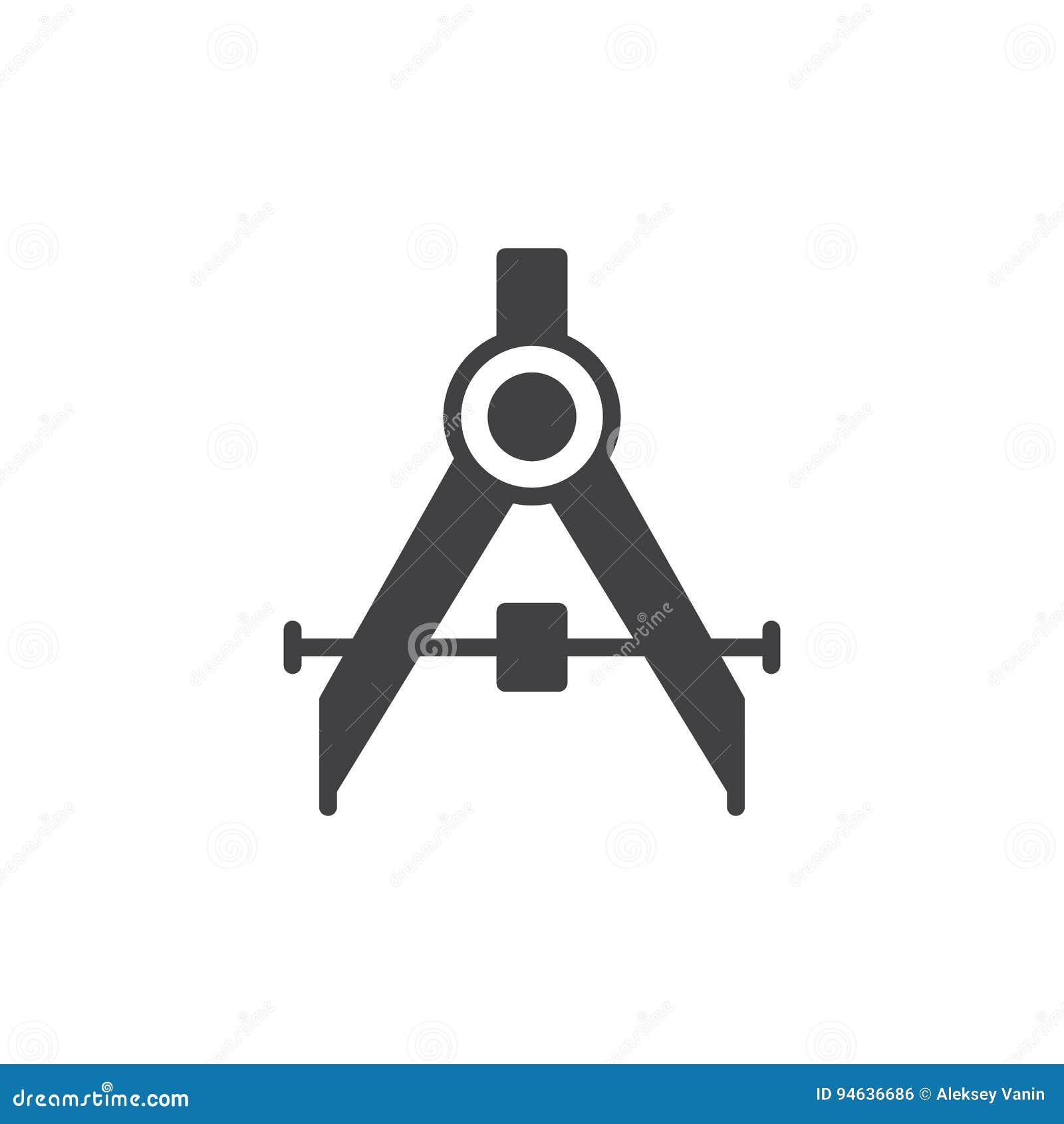Drafting Compass Icon Vector, Filled Flat Sign, Solid Pictogram ...