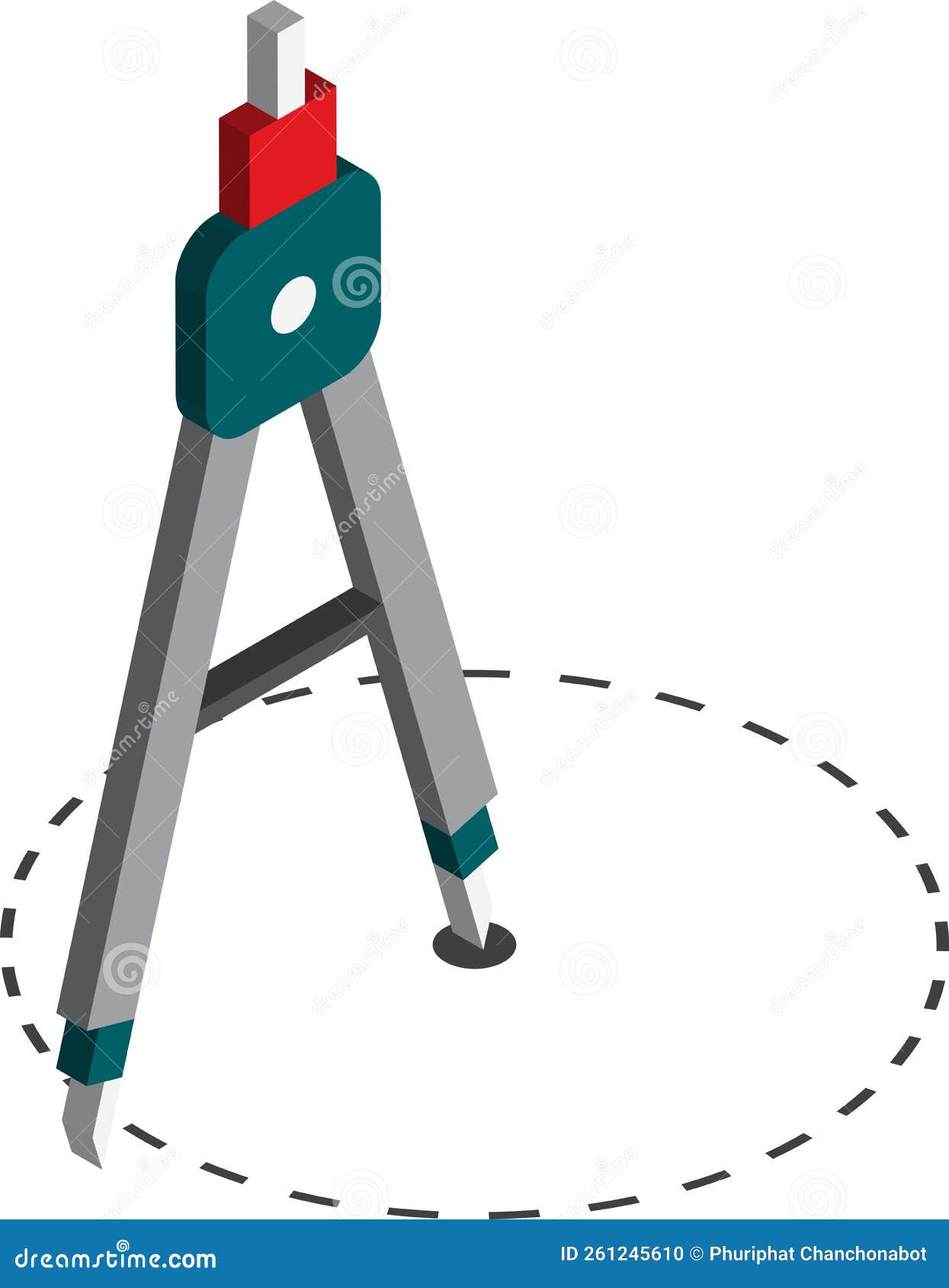 Drafting Compass Illustration In 3D Isometric Style | CartoonDealer.com ...