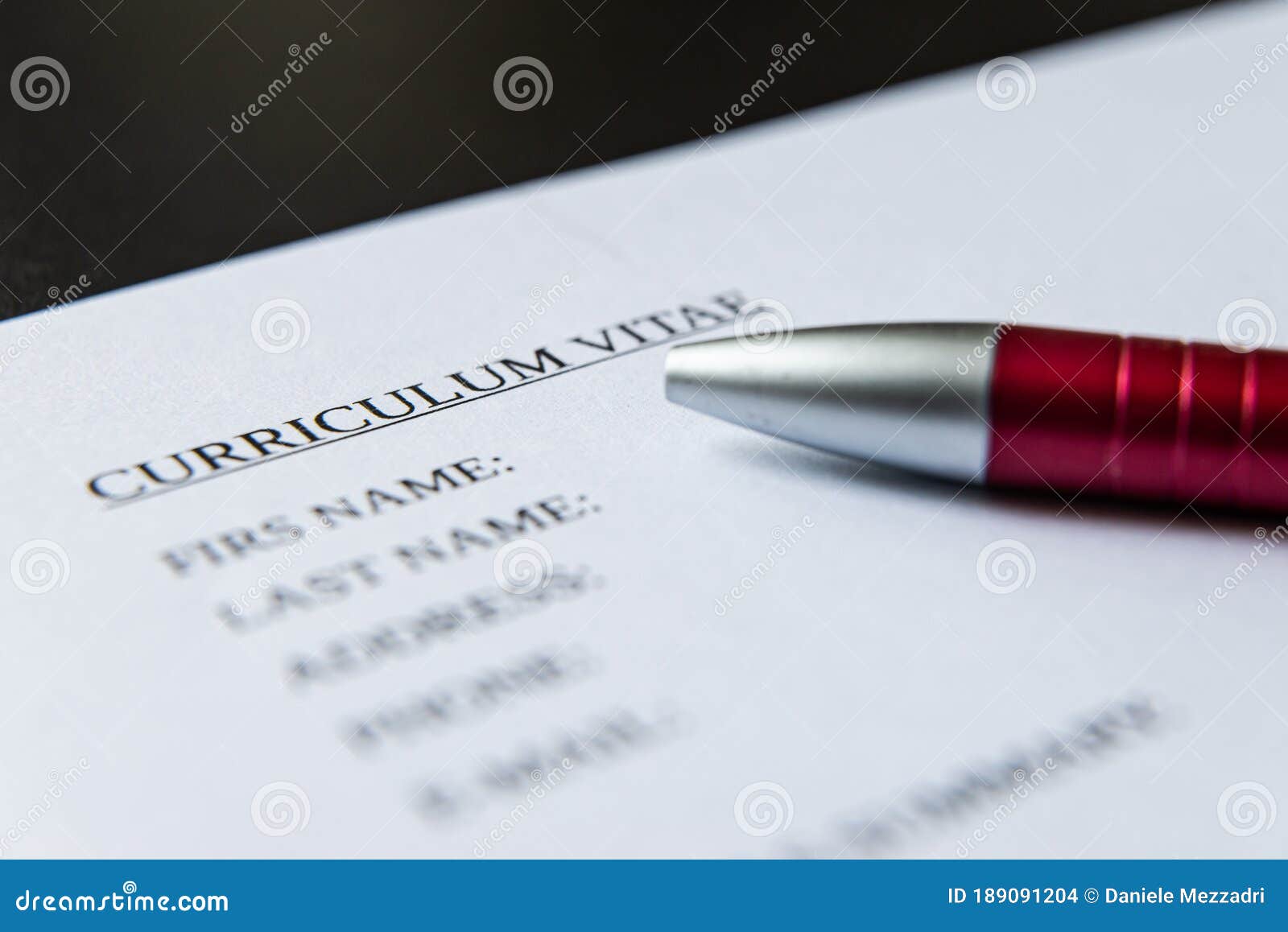 Writing a curriculum vitae stock photo. Image of career - 189091204