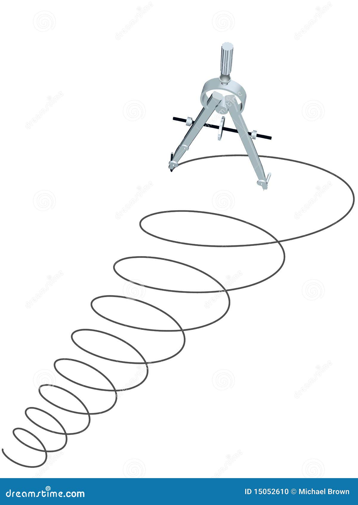 Drafting Design Compass Drawing Circles Spiral Up Stock Vector ...