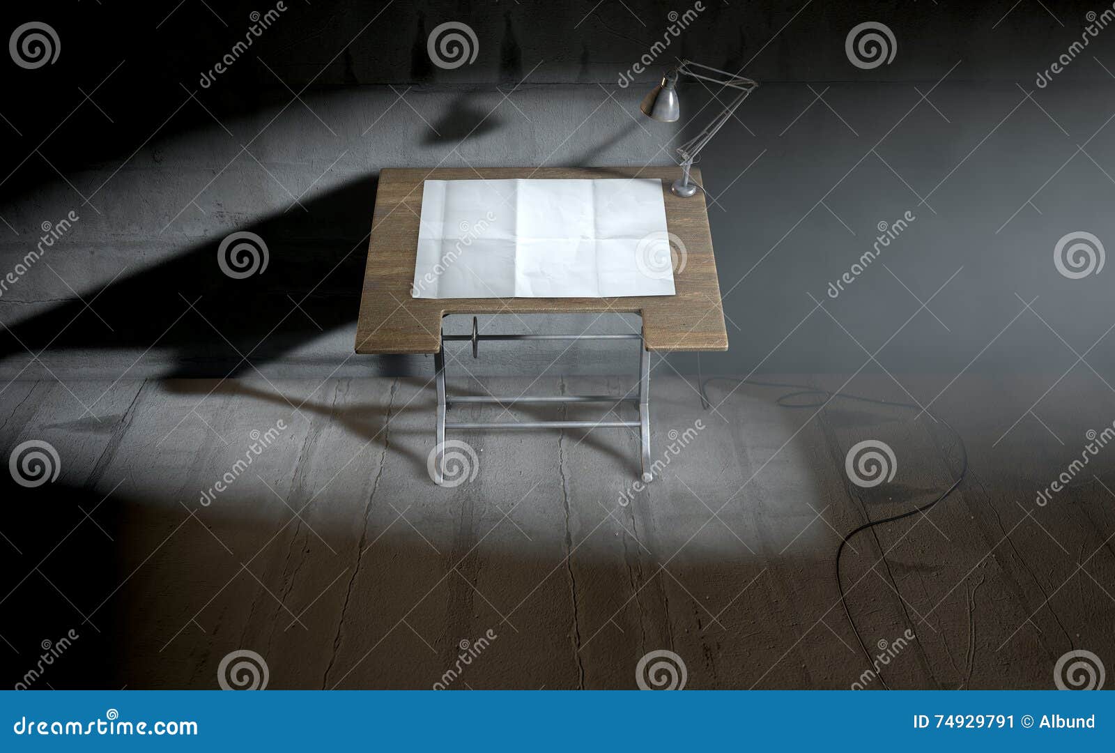 Drafting Desk Workstation In Pink Room Stock Photography ...
