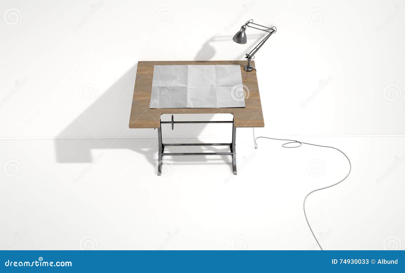 Drafting Desk Workstation In Pink Room Stock Photography ...