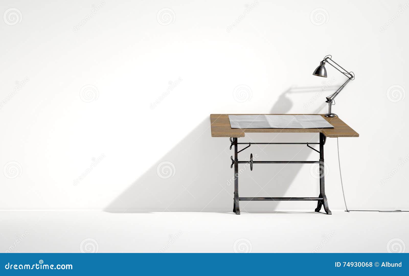 Drafting Desk Workstation In Pink Room Stock Photography ...
