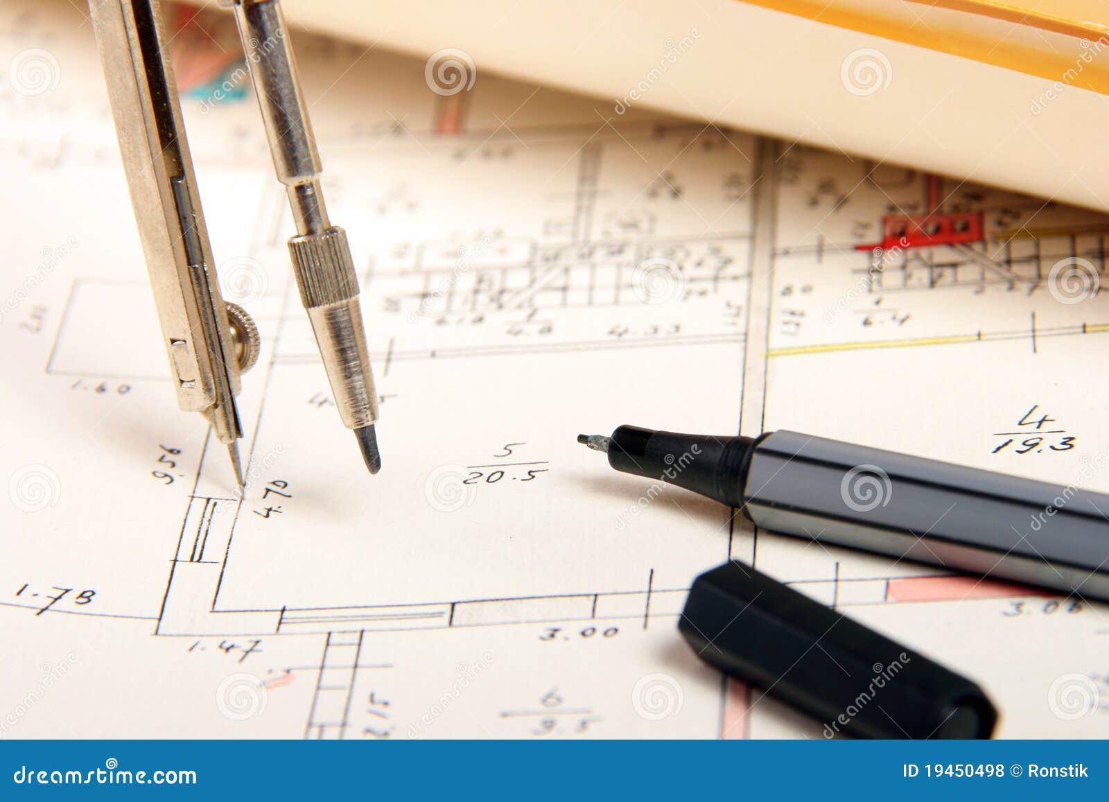 Drafting with dividers stock photo. Image of draft, mechanical - 19450498