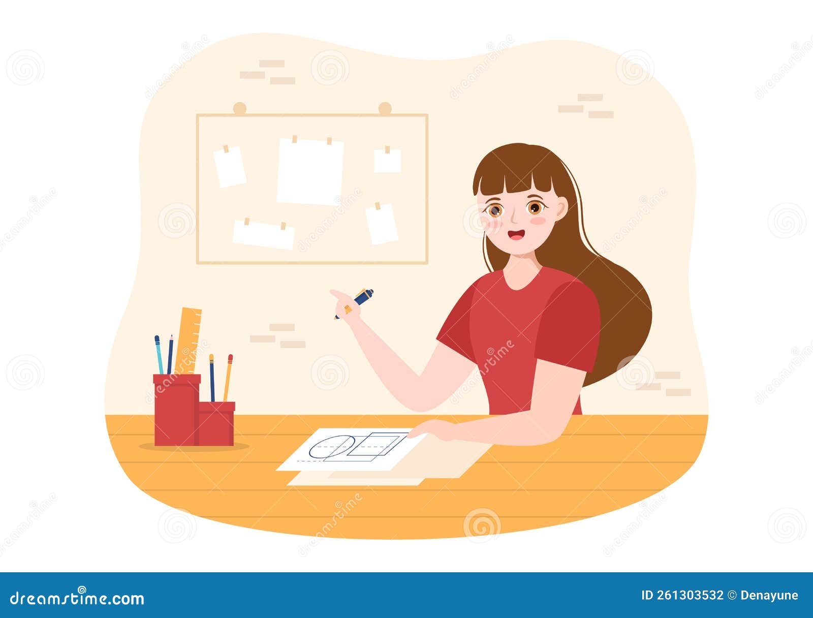 Drafting, Engineer Or Architect Working On Drawing Board Projecting And ...