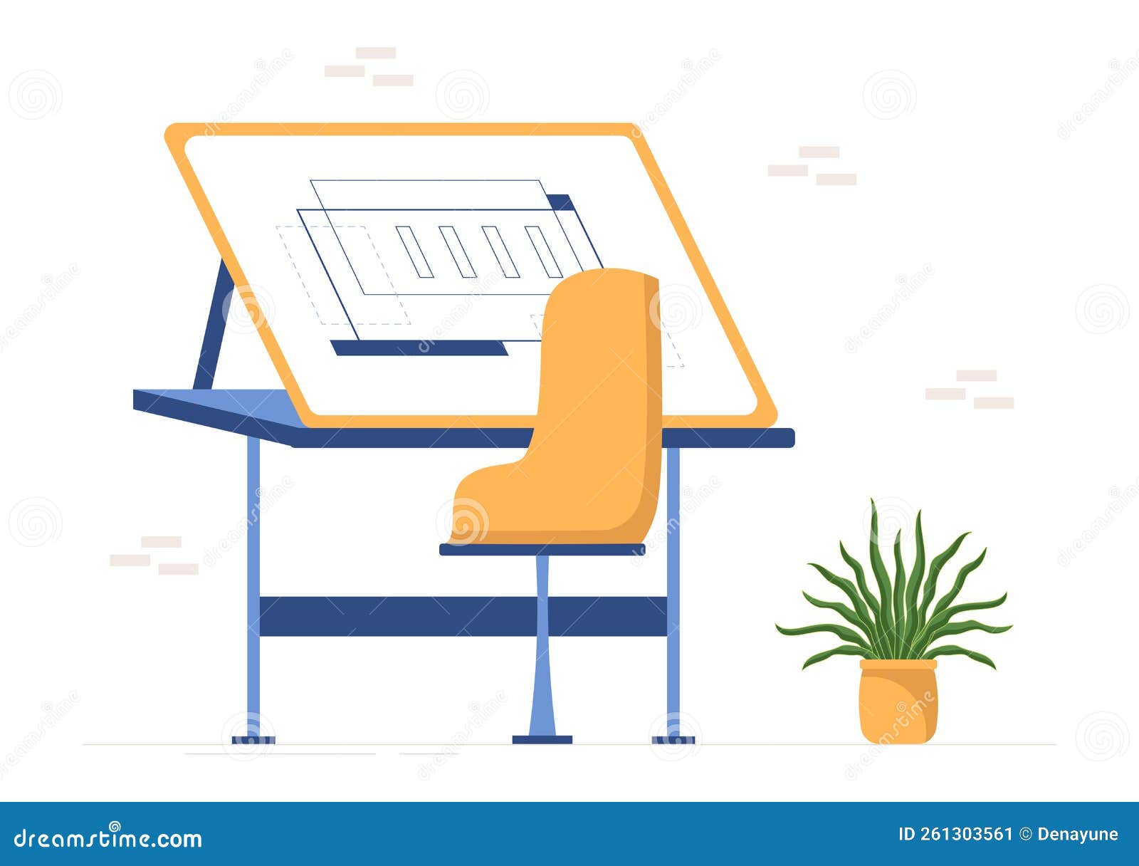 Drafting, Engineer Or Architect Working On Drawing Board Projecting And ...