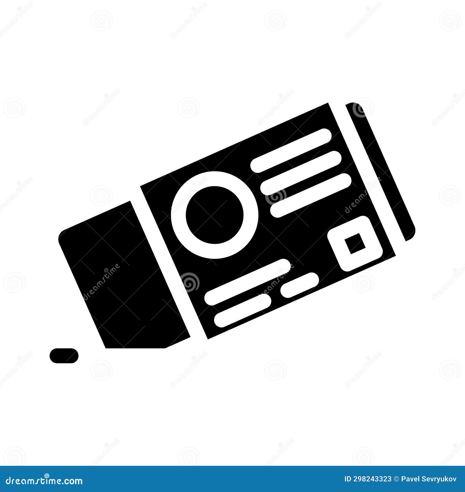 Drafting Eraser Architectural Drafter Glyph Icon Vector Illustration ...