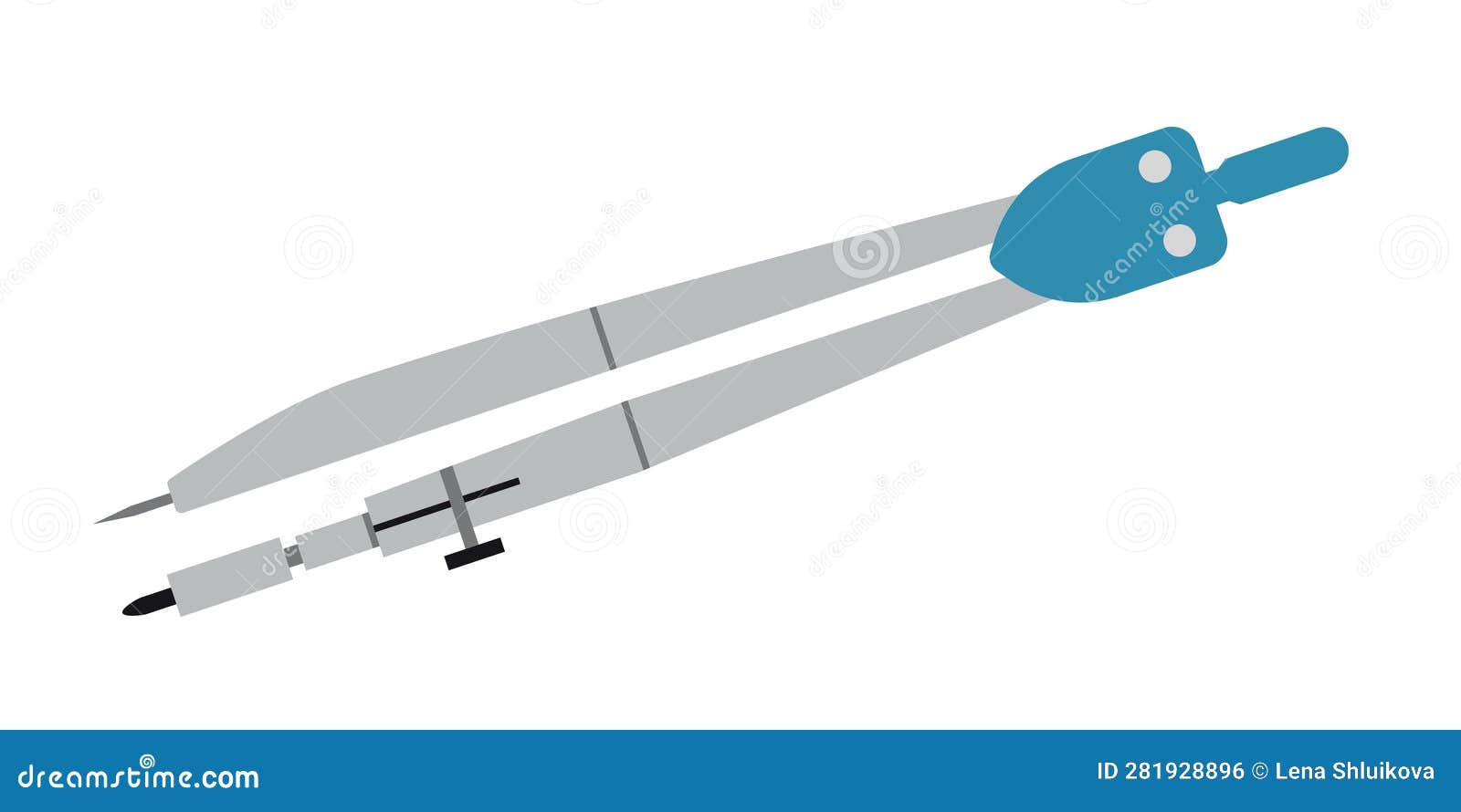 Drafting Geometric Compass, Dividers, Cartoon Style. Technical ...