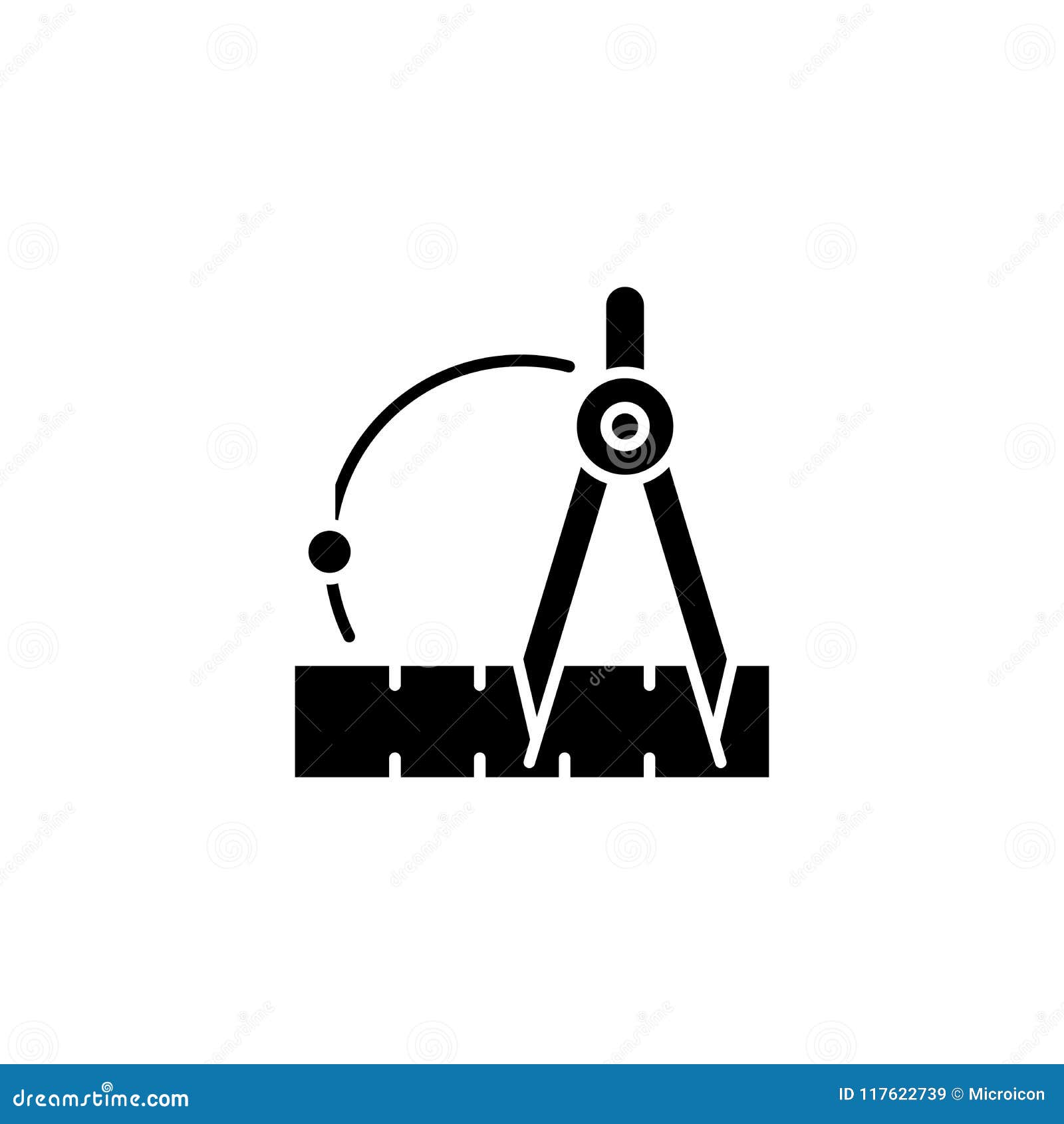 Drafting Instruments Black Icon Concept. Drafting Instruments Flat ...