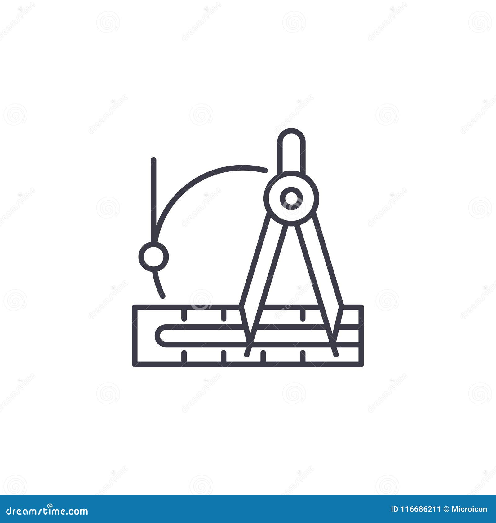 Drafting Instruments Linear Icon Concept. Drafting Instruments Line ...
