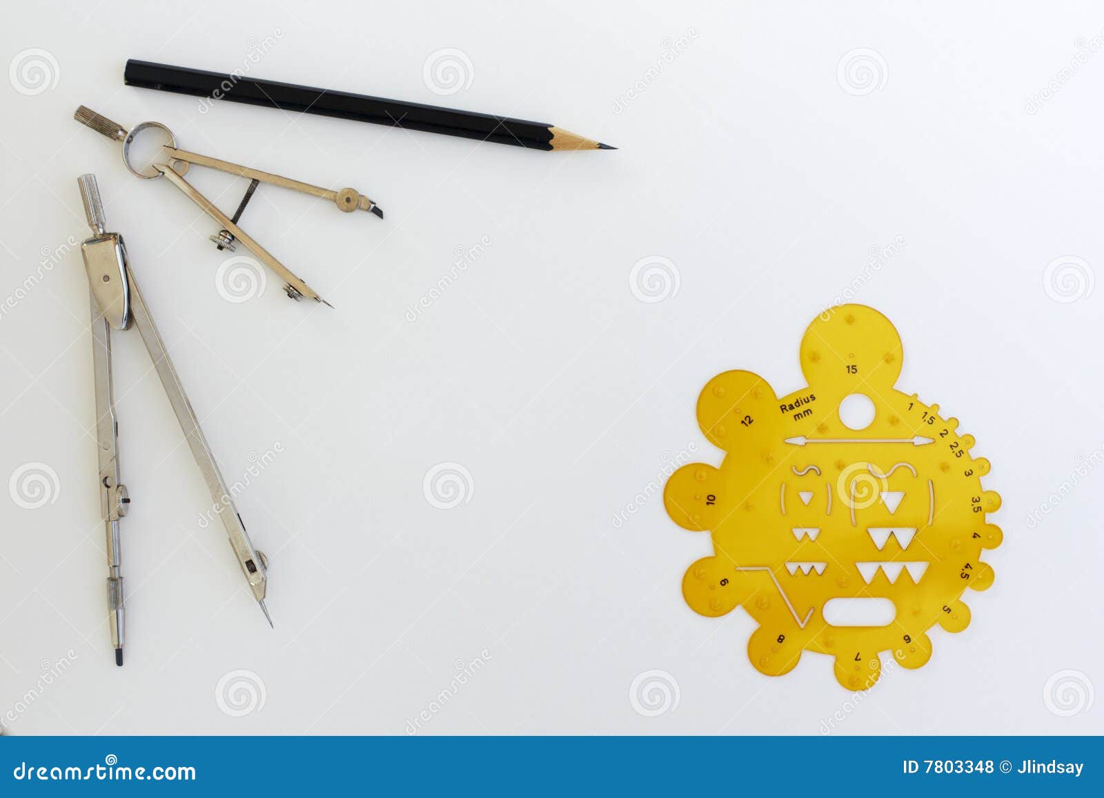 Drafting Instruments And Radius Stencil No 2 Picture. Image: 7803348