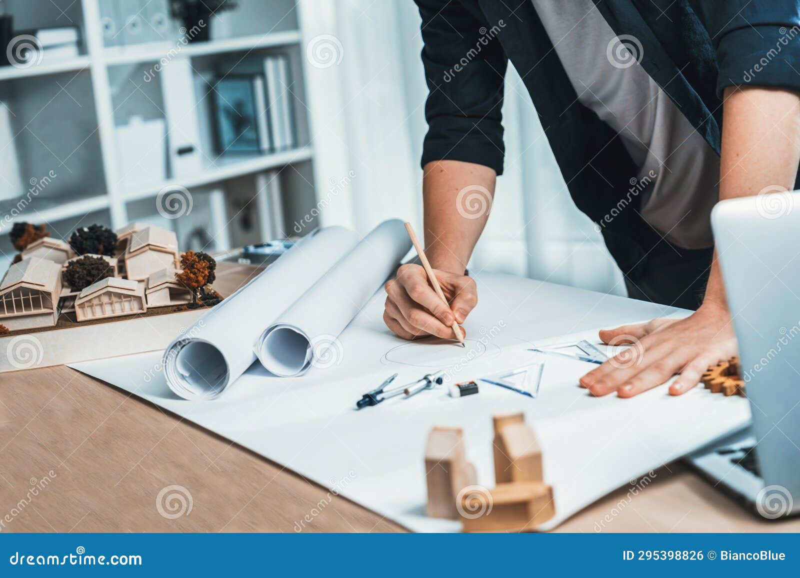 Drafting Interior House Design by Architect Designer. Iteration Stock ...