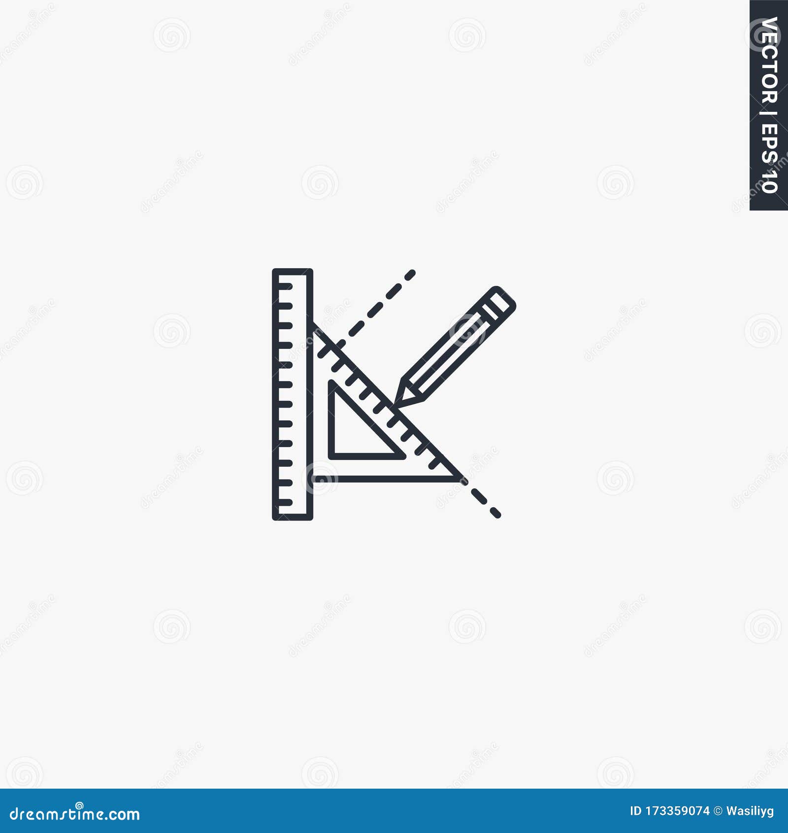 Drafting, Linear Style Sign for Mobile Concept and Web Design Stock ...