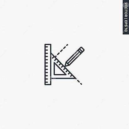 Drafting, Linear Style Sign for Mobile Concept and Web Design Stock ...