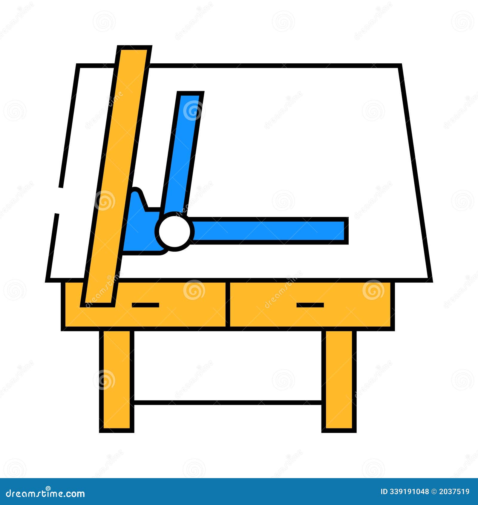 Drafting Table Old Fashioned Royalty-Free Illustration | CartoonDealer ...