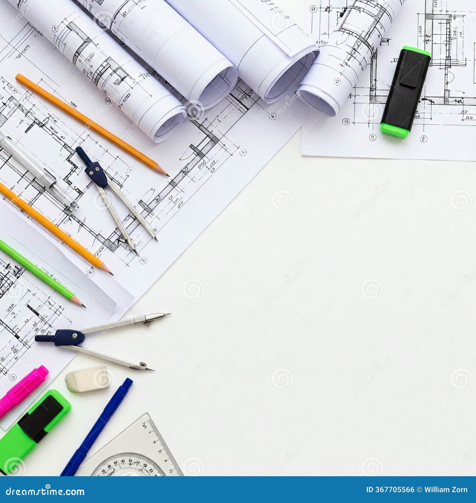 Architectural Plans For Apartments, Studios And Houses Vector Illustration | CartoonDealer.com ...