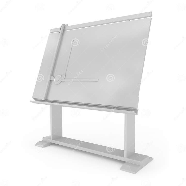 Drafting Table Isolated on White Stock Illustration - Illustration of ...