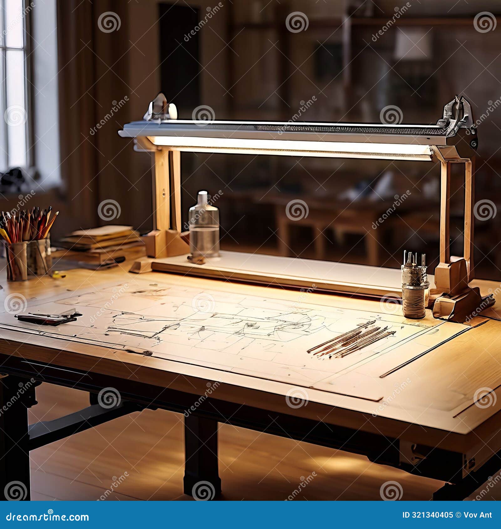 Drafting Table A Specialized Table With A Tilting Top Used By A Stock ...