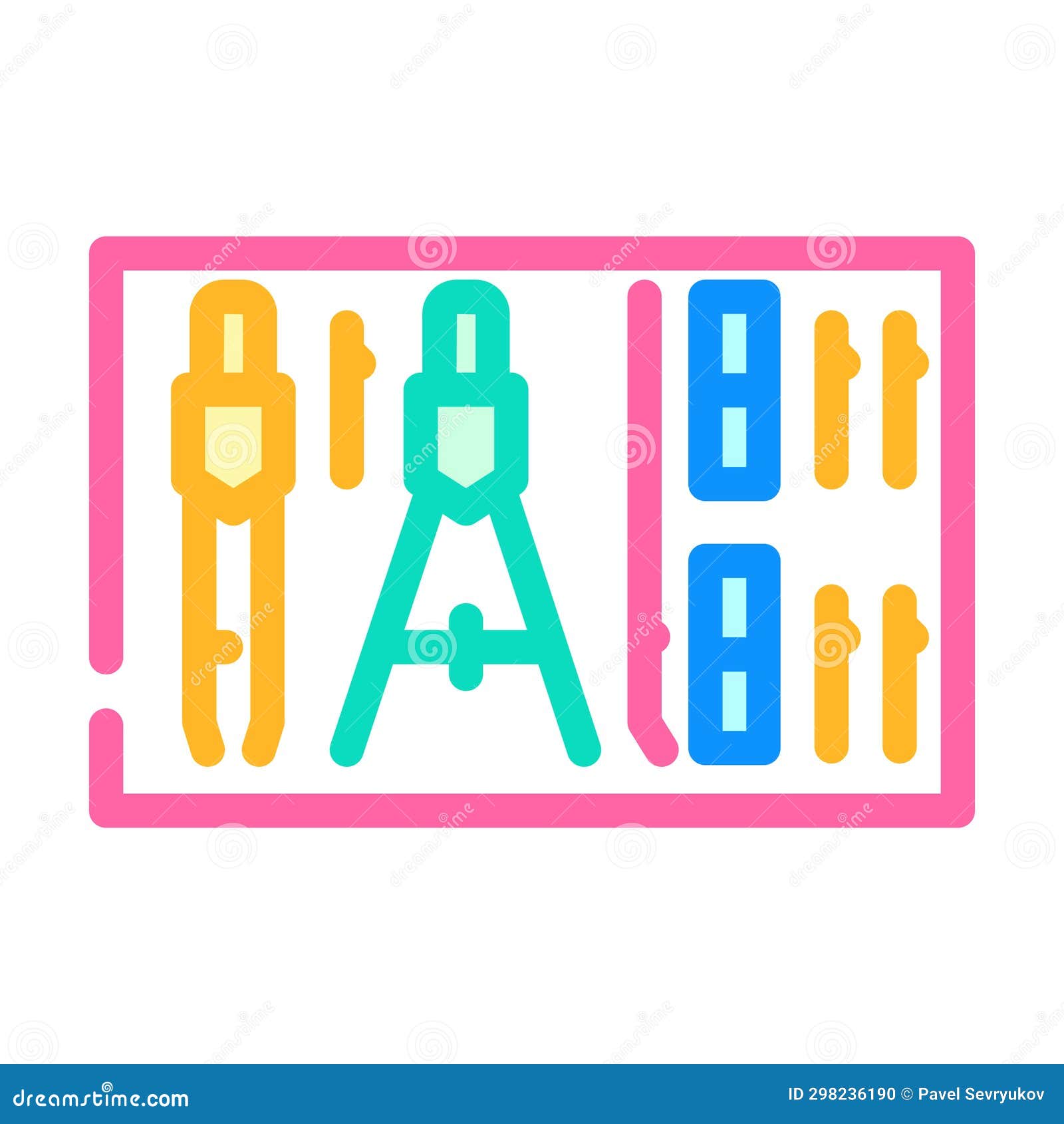 Drafting Tools Architectural Drafter Color Icon Vector Illustration ...