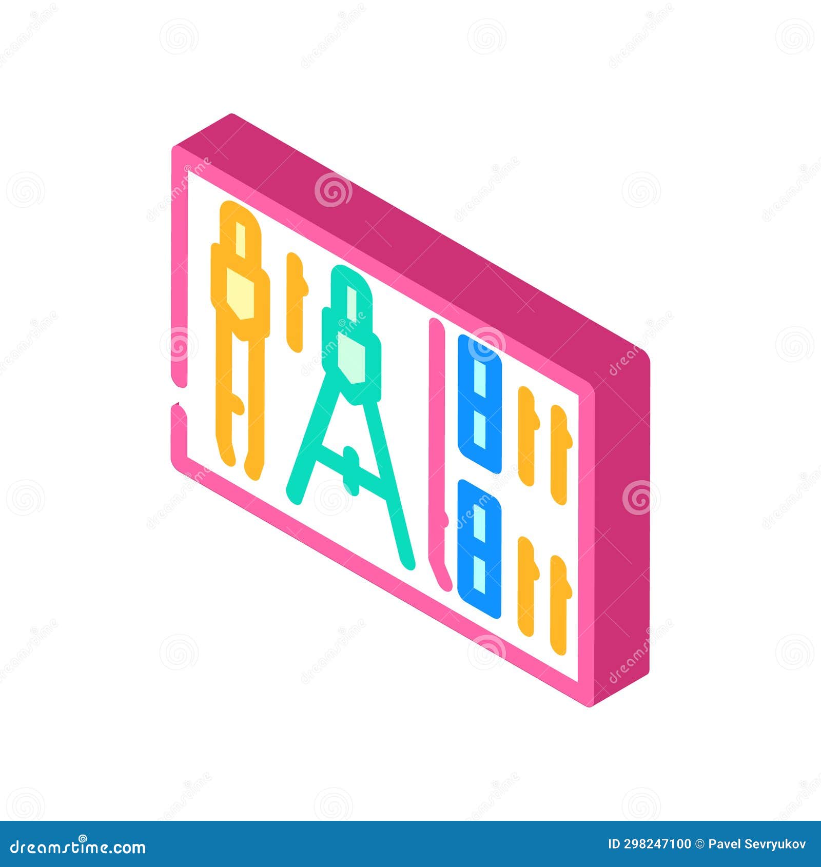 Drafting Tools Architectural Drafter Isometric Icon Vector Illustration ...