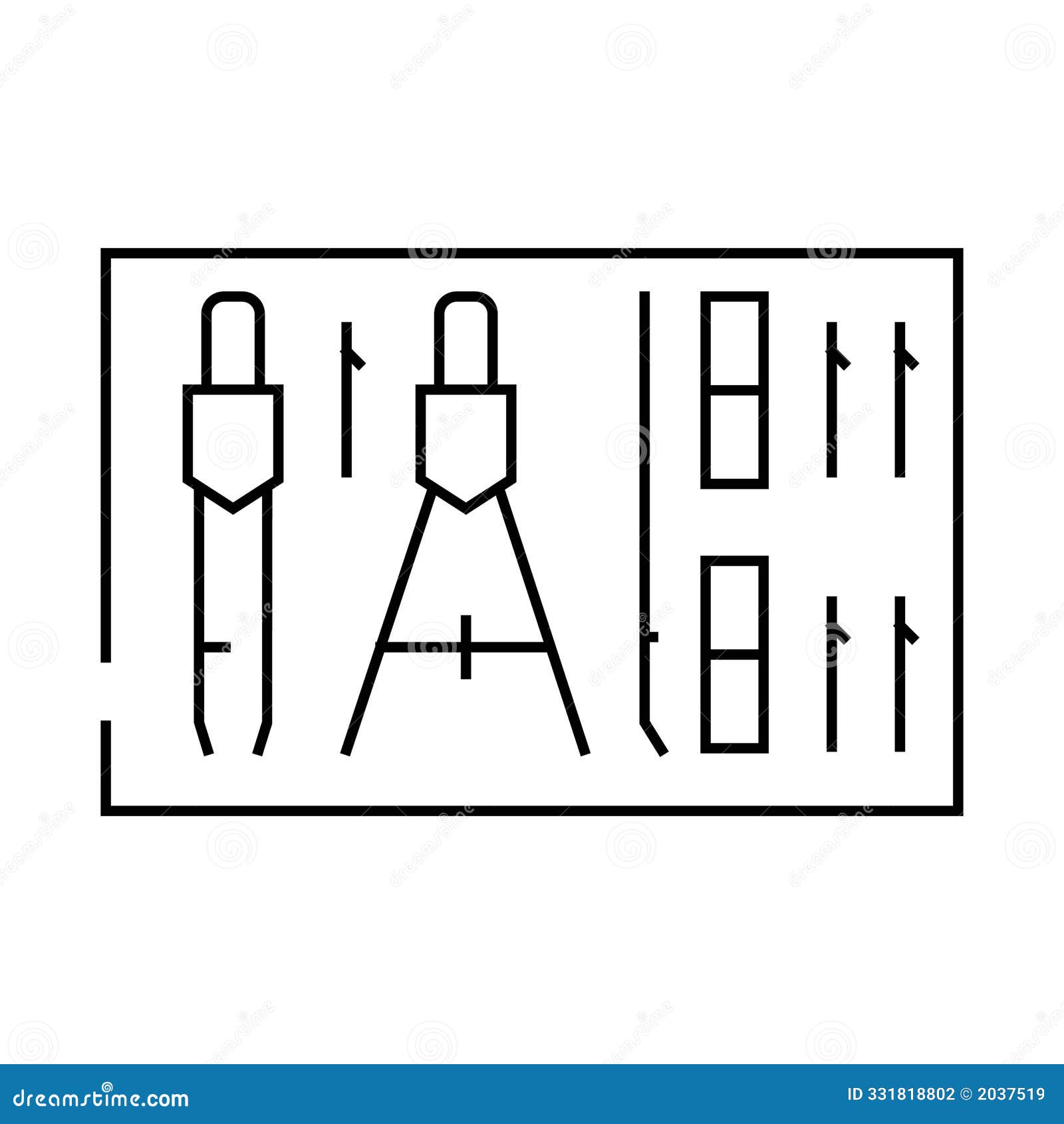 Drafting Tools Architectural Drafter Line Icon Vector Illustration ...