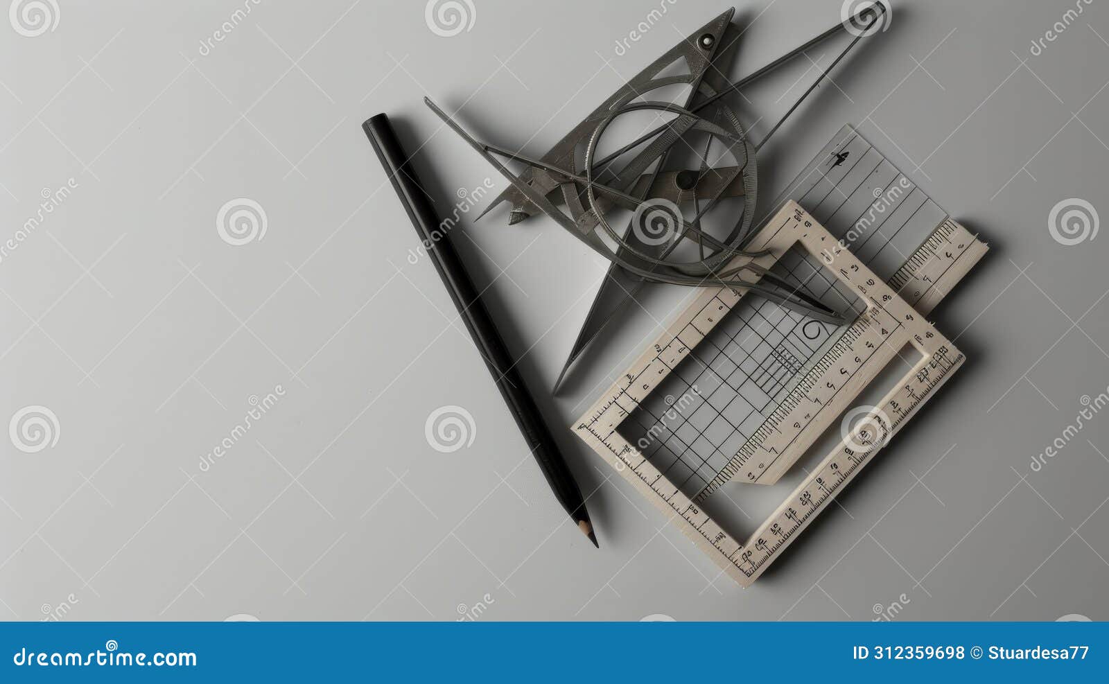 Drafting Tools Arrangement on Desk Stock Photo - Image of equipment ...