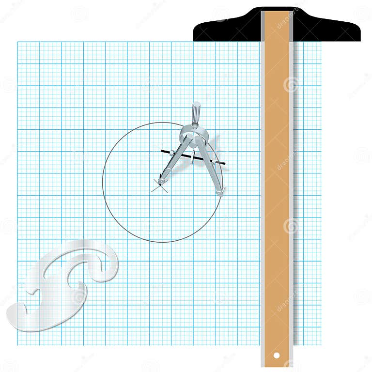 Drafting Tools Square Compass Engineering Stock Vector - Illustration ...