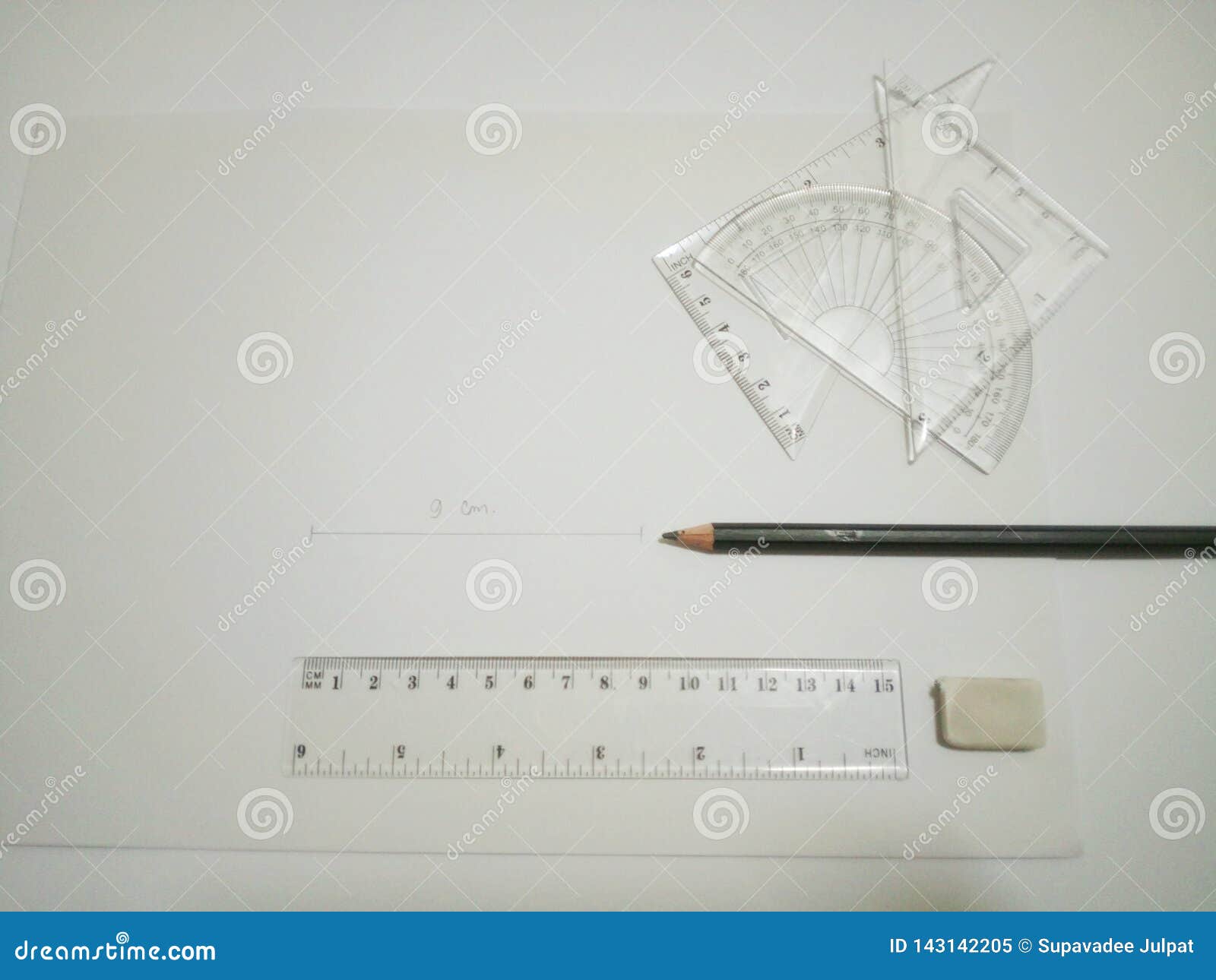 Drafting Tools are on White Background 7. Stock Image - Image of plan ...