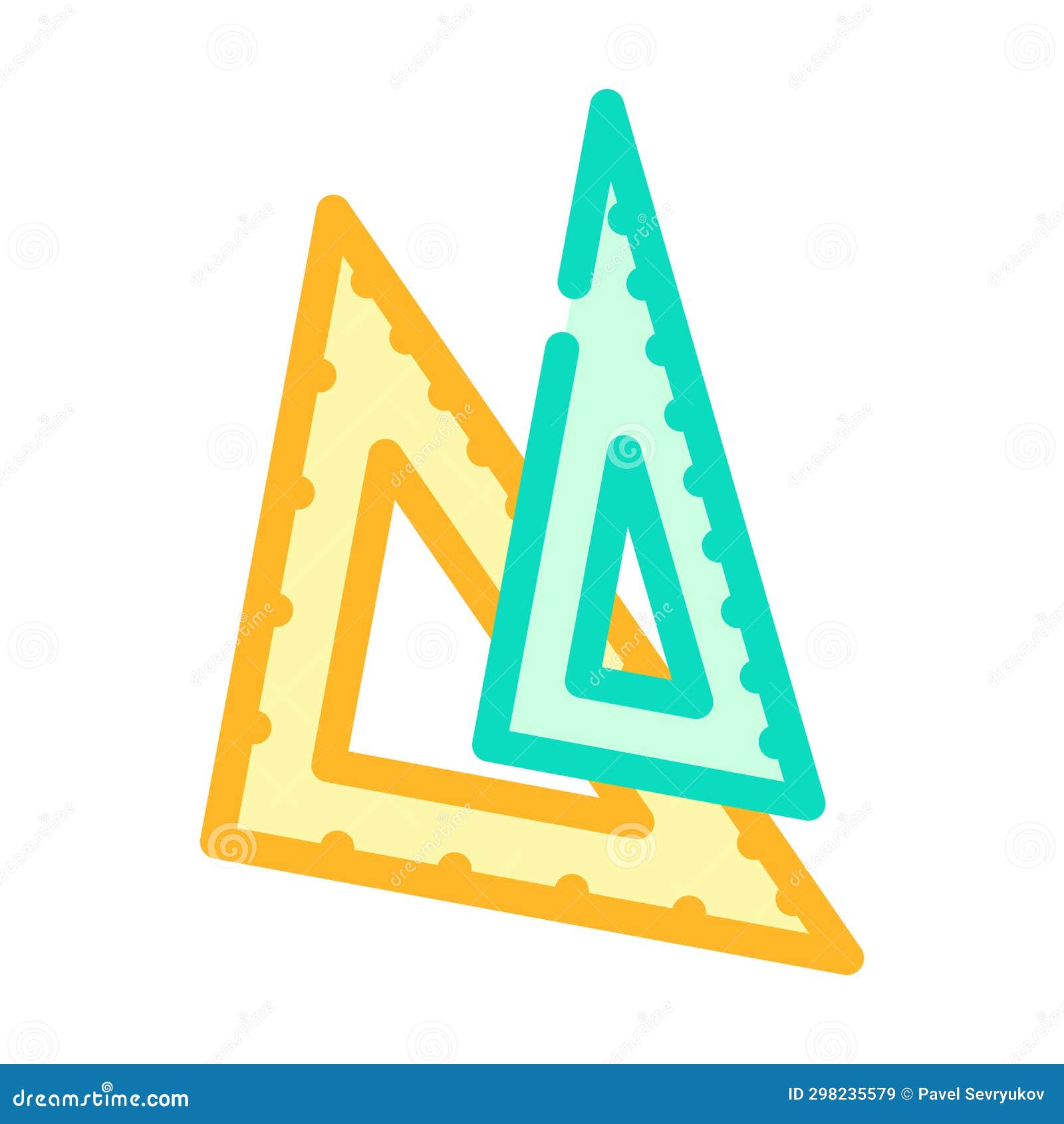 Drafting Triangle Architectural Drafter Color Icon Vector Illustration ...