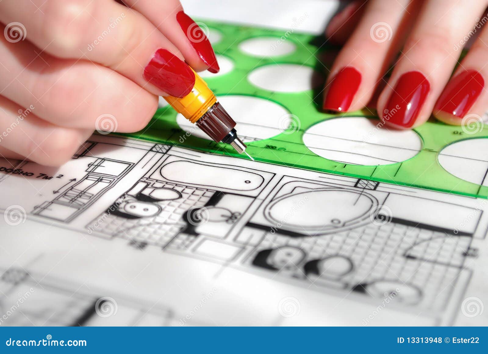 Draftsman Working On Drawings Royalty-Free Stock Photo | CartoonDealer ...