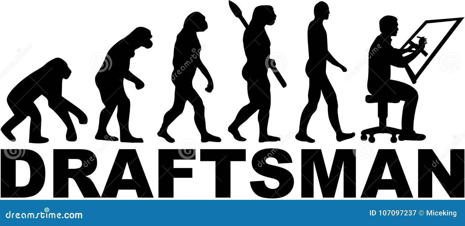 Draftsman evolution vector stock vector. Illustration of pictogram ...