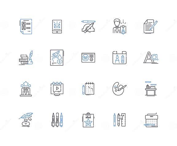 Draftsman Line Icons Collection. Precision, Detail-oriented, Technical ...