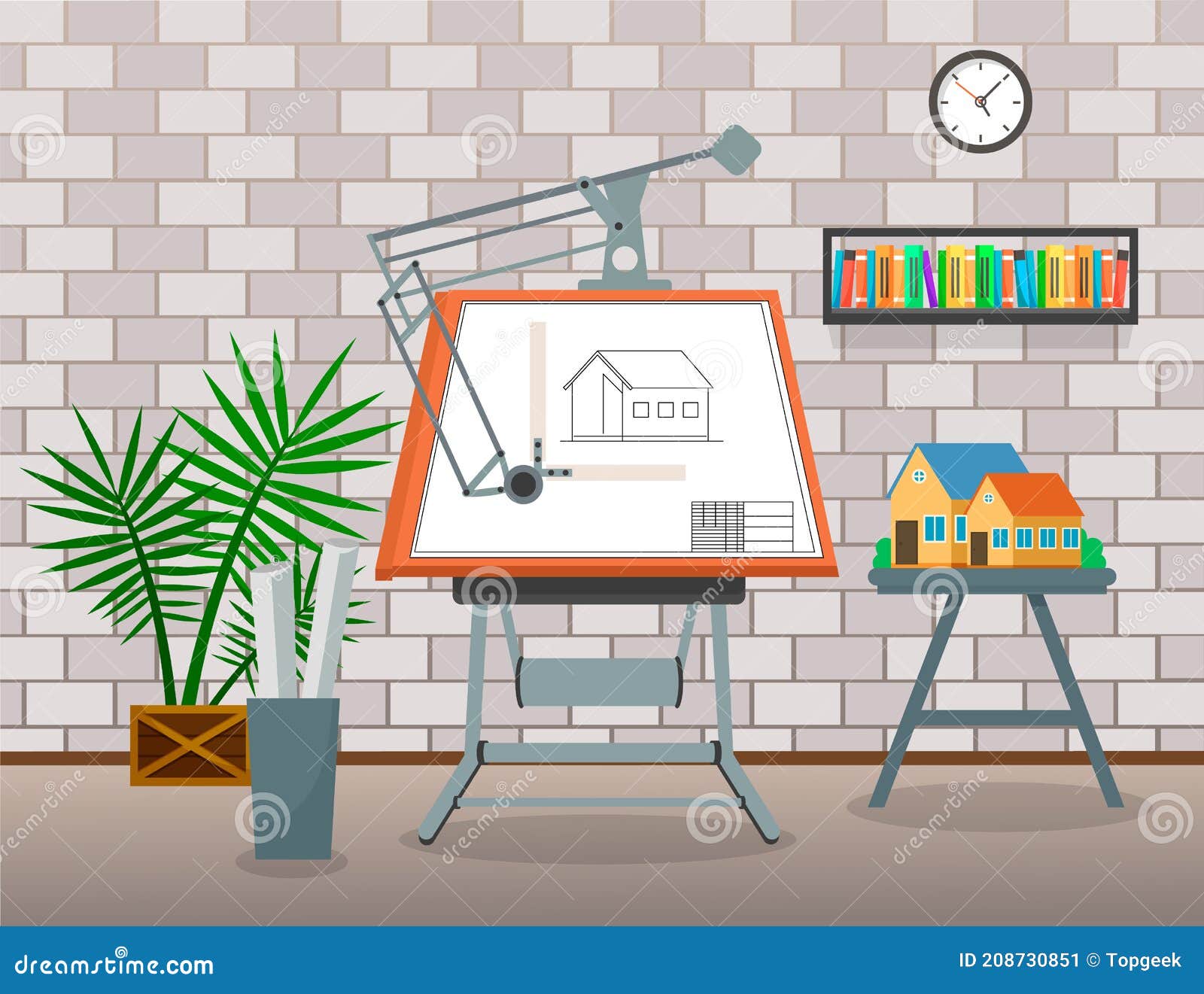 Draftsman Studio, Workplace or Workspace of Desinger or Architect ...