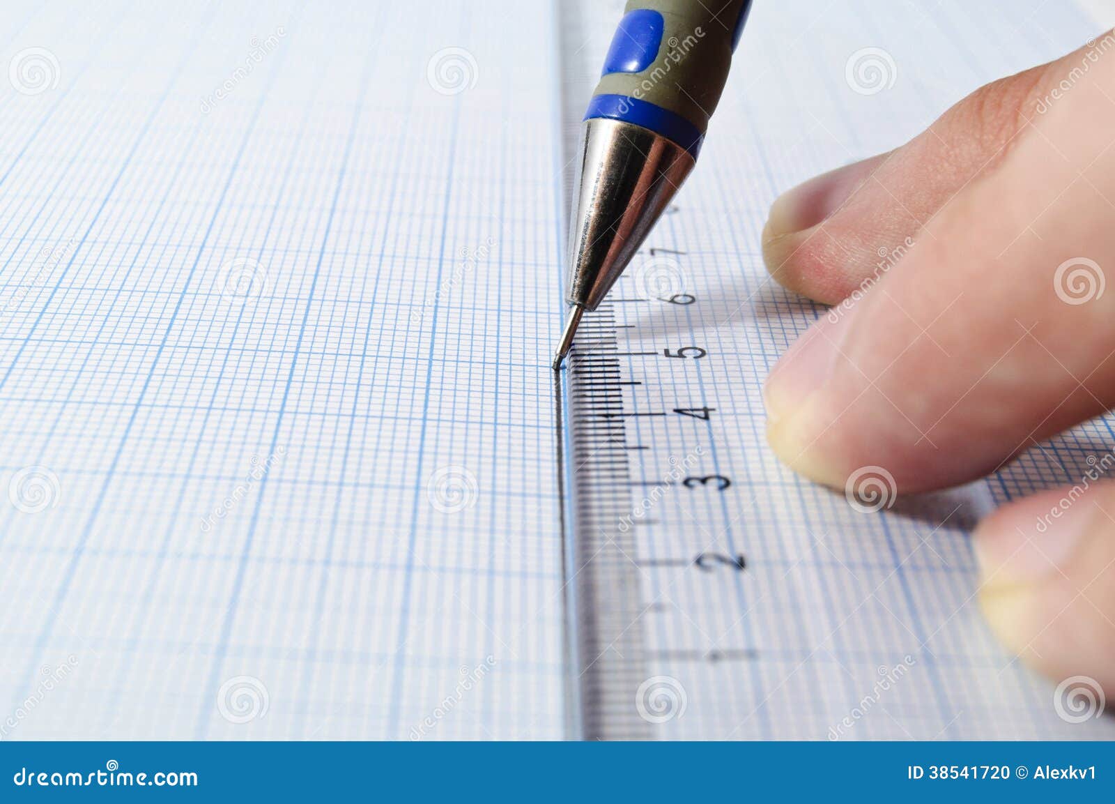 Draftsmanship with Pencil and Ruler Stock Photo - Image of draft ...