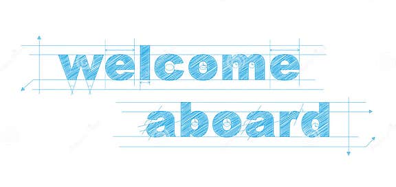 WELCOME ABOARD Blue Typography Banner Stock Vector - Illustration of ...