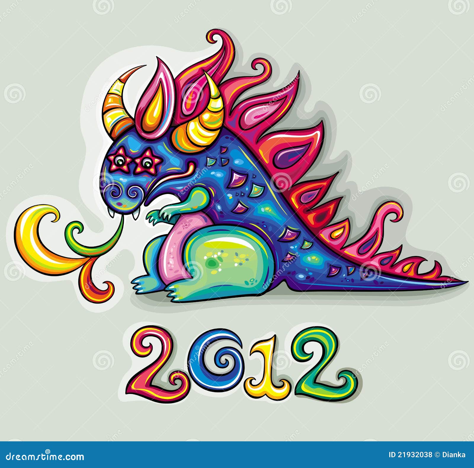 Dragón Feliz Lindo Del Vector Ilustración del Vector - Ilustración de ...