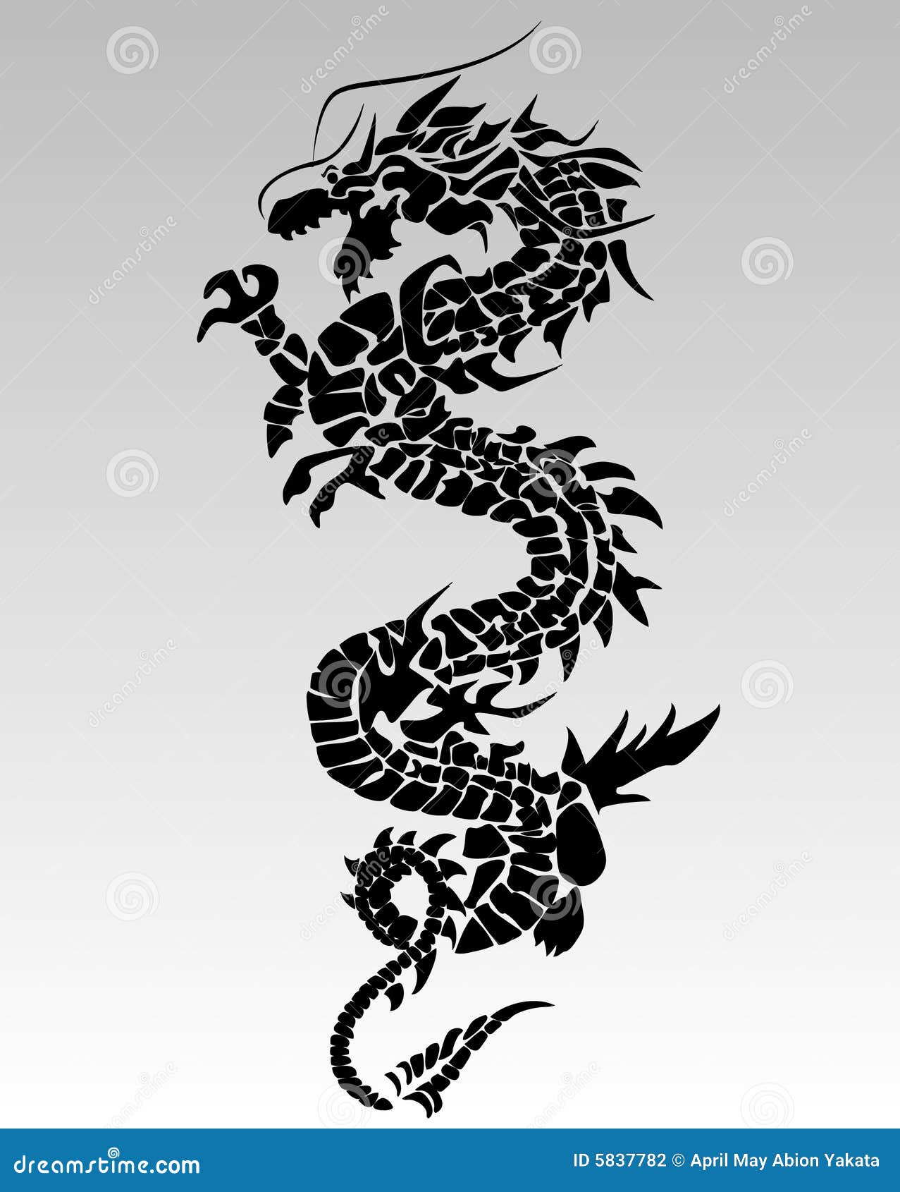 Dragón negro ilustración del vector. Ilustración de vector - 5837782