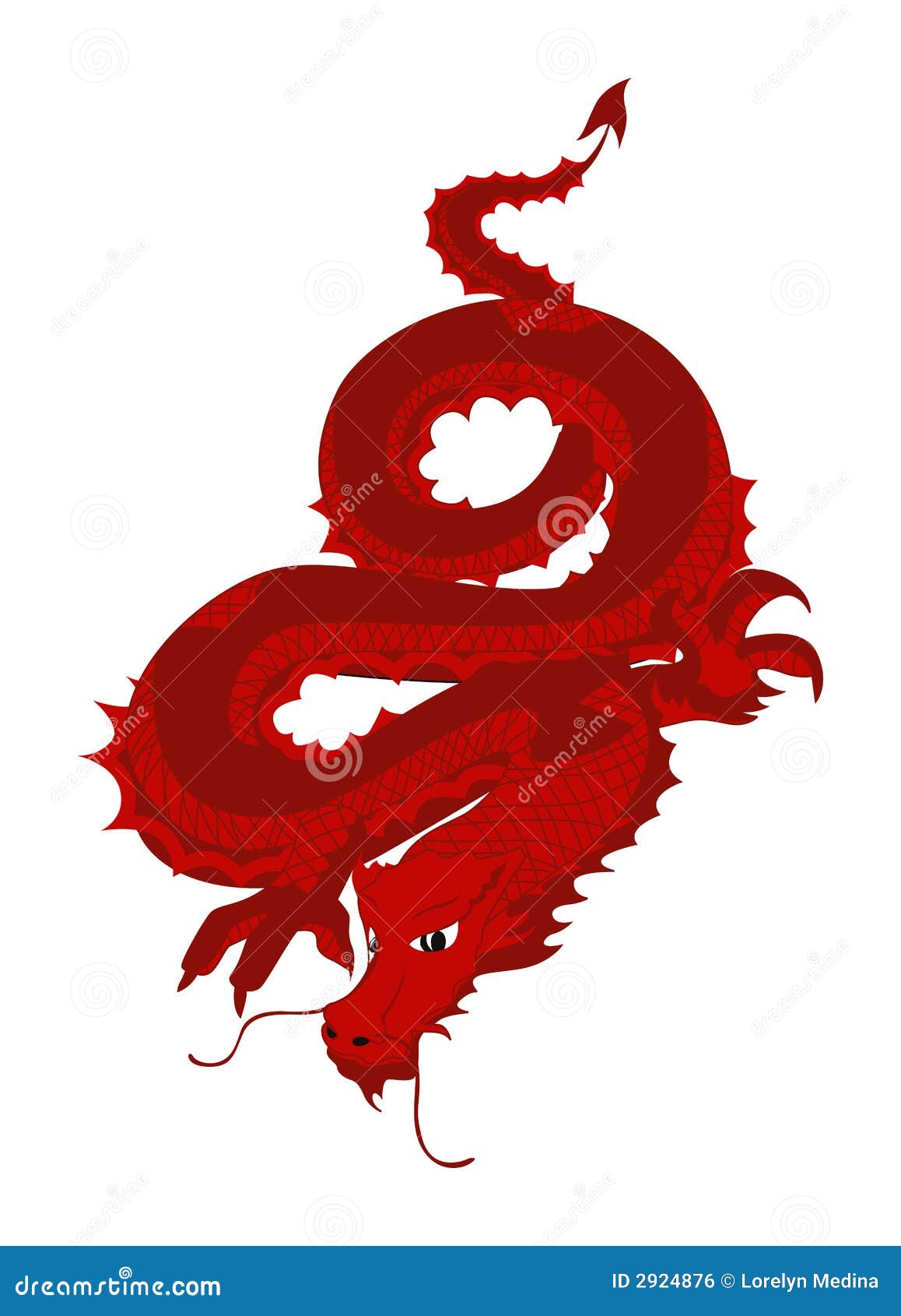 Dragón rojo stock de ilustración. Ilustración de isolated - 2924876