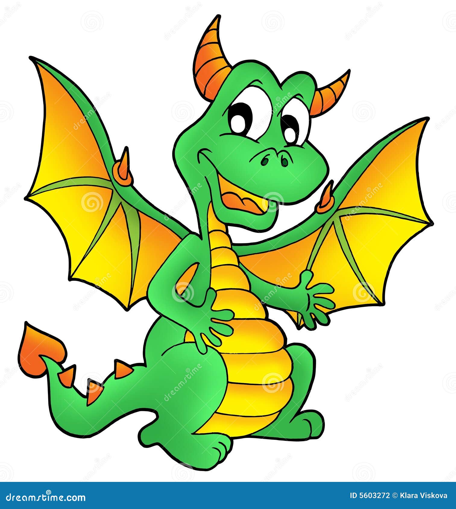 Dragón verde lindo stock de ilustración. Ilustración de ojos - 5603272