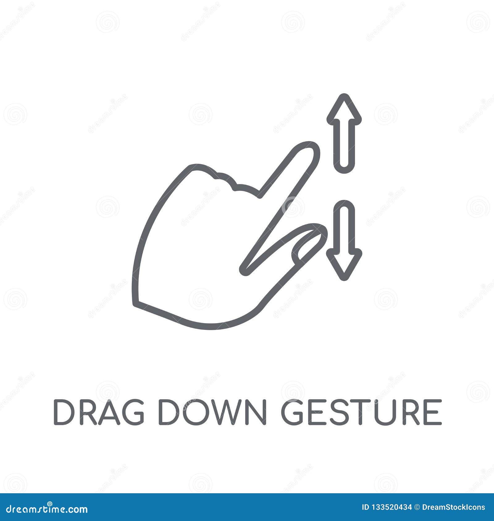Linear Drag Up Icon From Gestures Outline Collection. Thin Line Drag Up ...