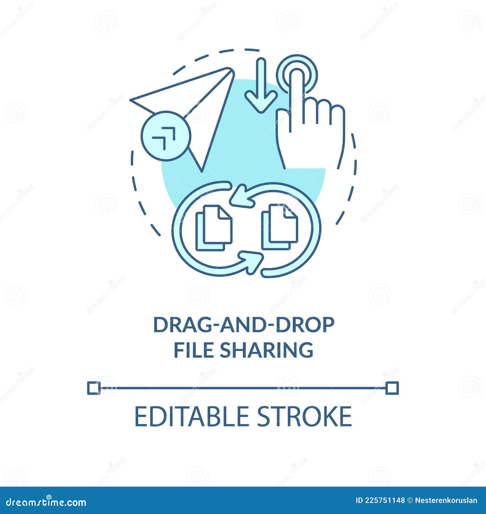 Drag and Drop File Sharing Blue Concept Icon Stock Vector ...