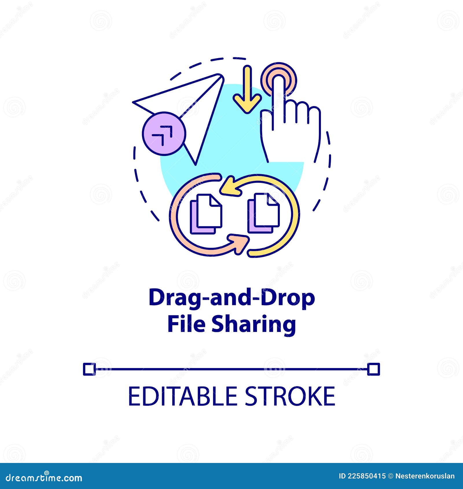 Drag and Drop File Sharing Concept Icon Stock Vector - Illustration of ...